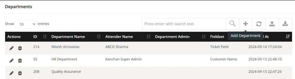 Department Configuration | ITM DOCS