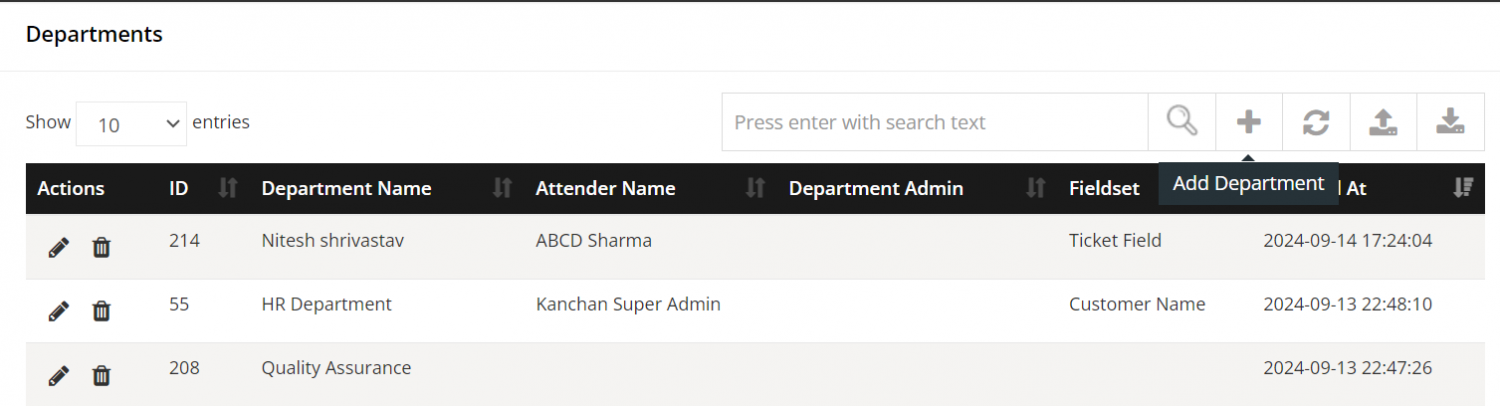 Department Configuration | ITM DOCS