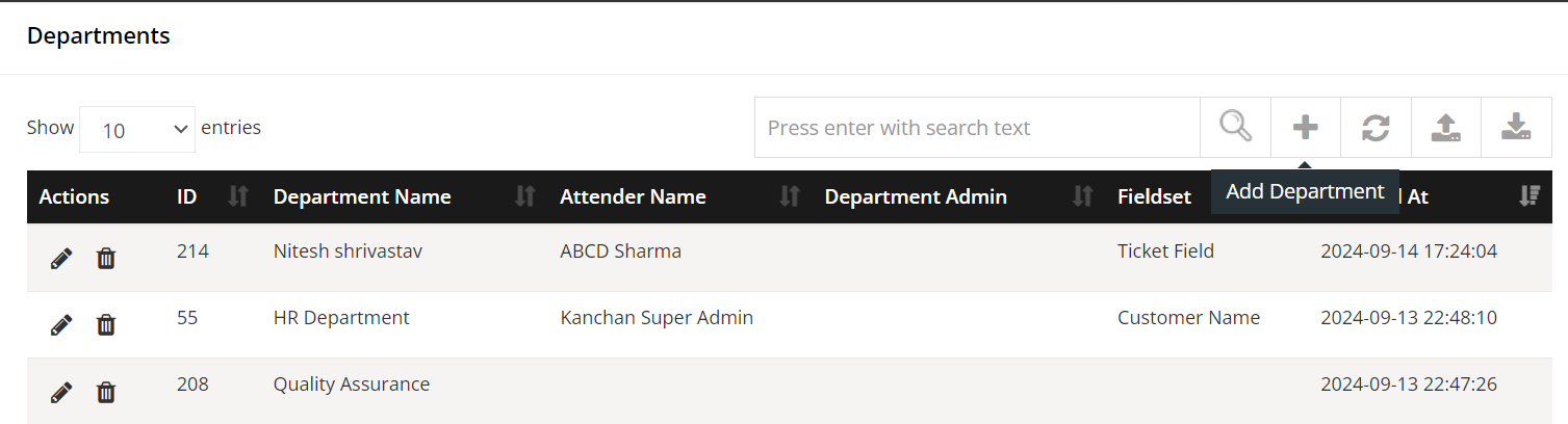 Department Configuration | ITM DOCS