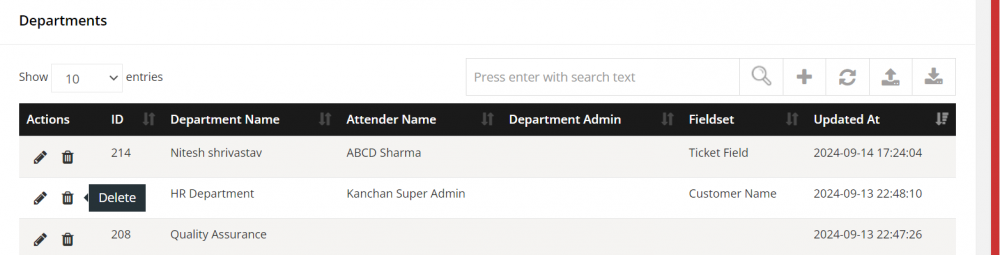 Department Configuration | ITM DOCS