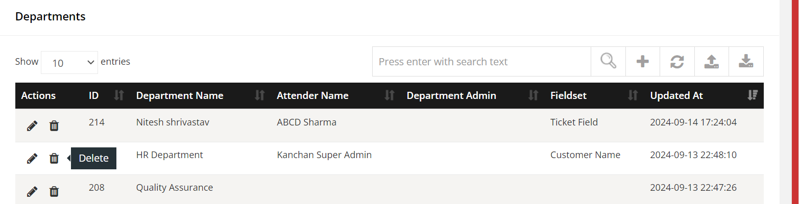 Department Configuration | ITM DOCS