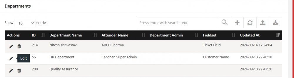 Department Configuration | ITM DOCS