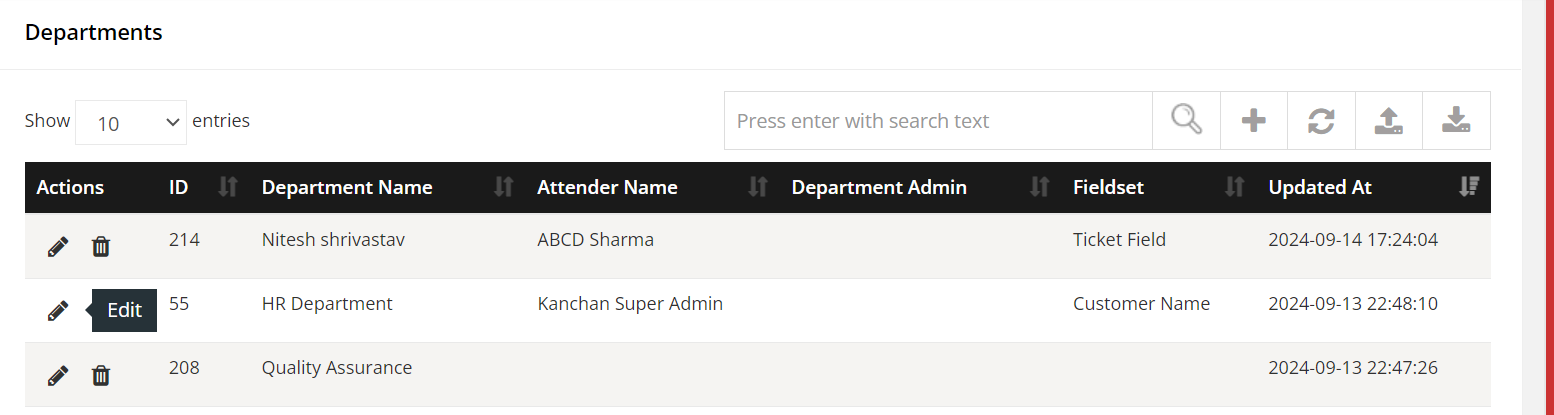Department Configuration | ITM DOCS