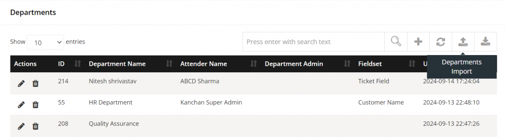 Department Configuration | ITM DOCS