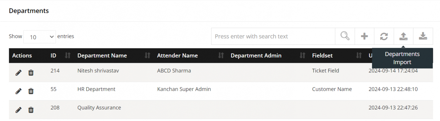 Department Configuration | ITM DOCS