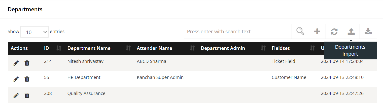 Department Configuration | ITM DOCS
