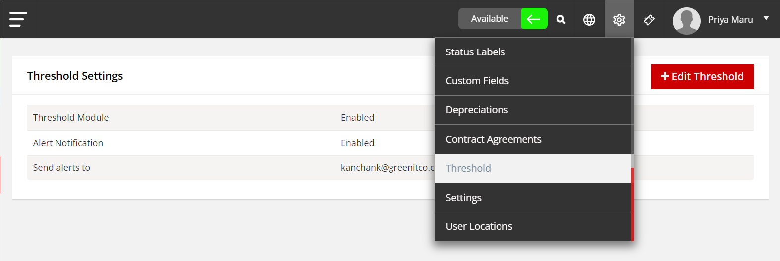 Threshold Configuration | ITM DOCS