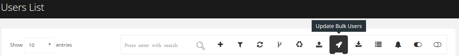 How to do user bulk update | ITM DOCS