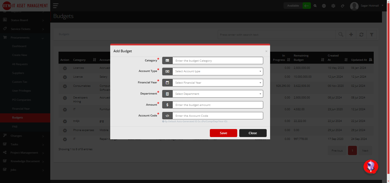 How to manage allocate Budget? | ITM DOCS
