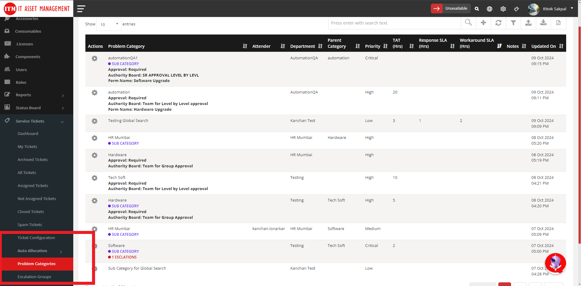 How to create a Problem Category? | ITM DOCS