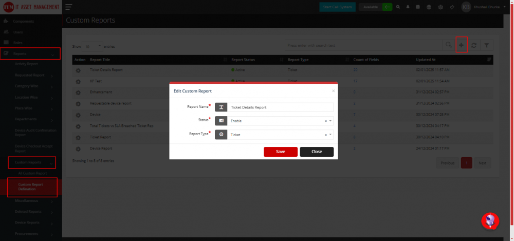 How to Create a Custom Report | ITM DOCS