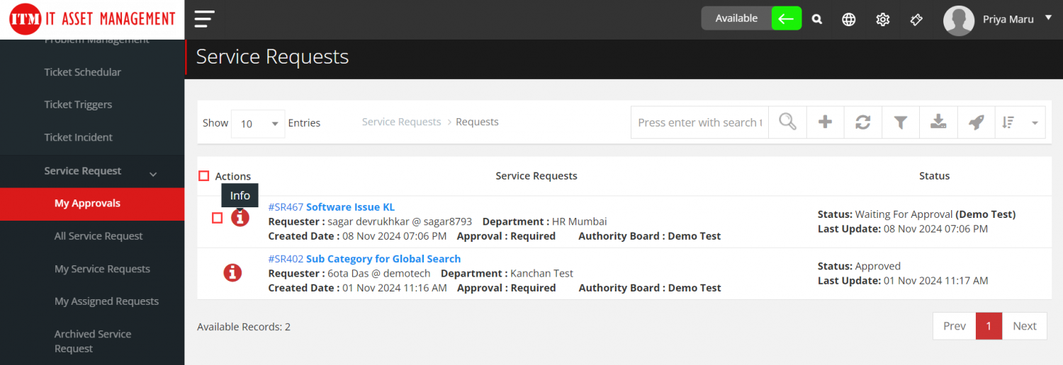 My Approval | ITM DOCS