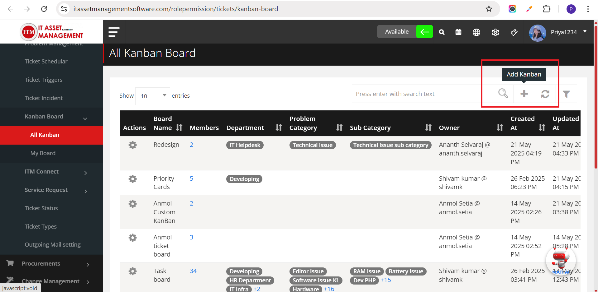 Integrated Kanban Board | ITM DOCS